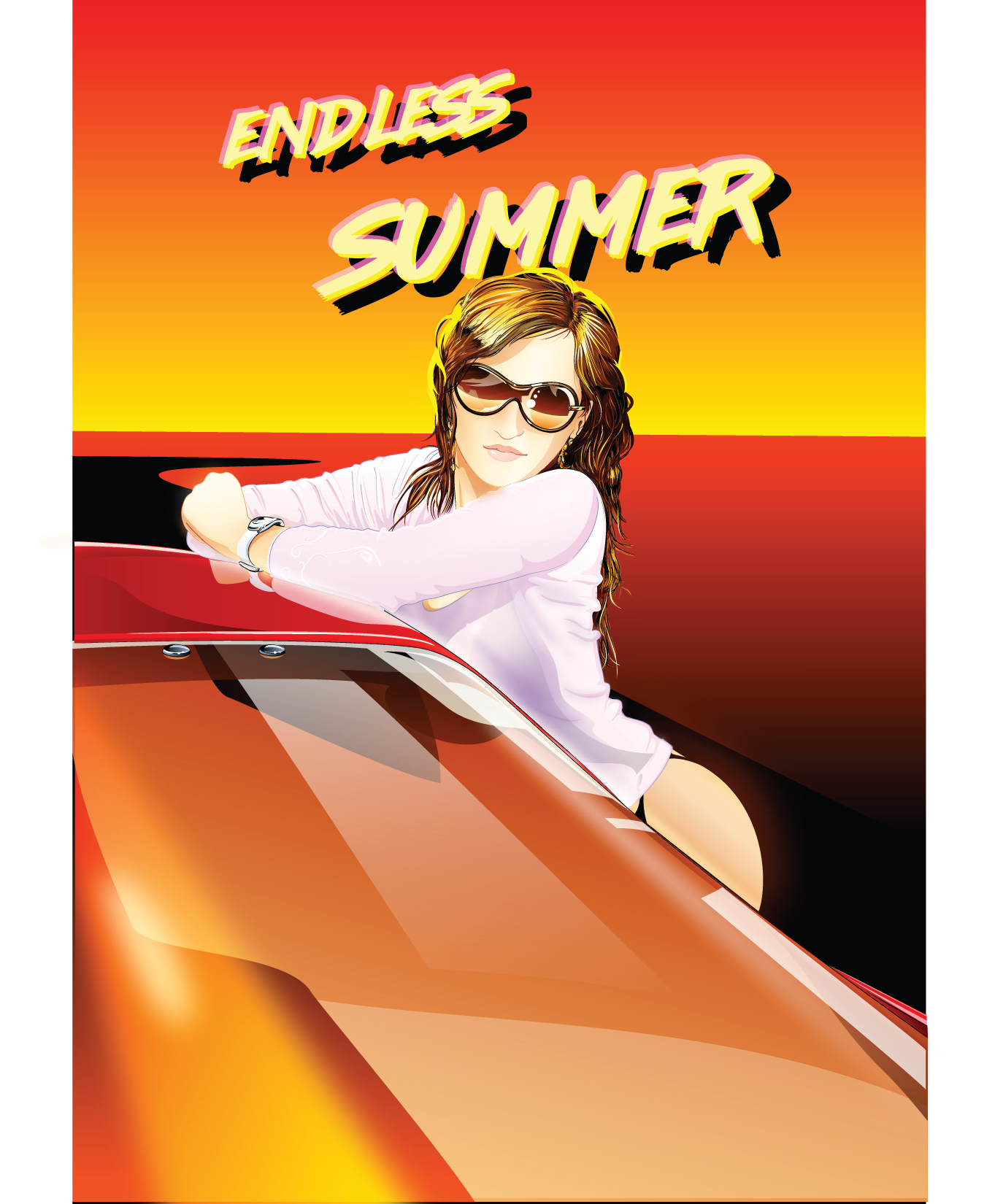 Retro 80s Girl Poster Eighties