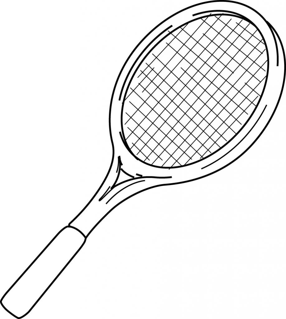 tennis racket - line art | Tiny Mushroom